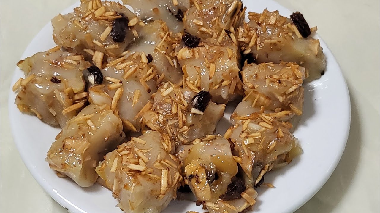 ထိုးမုန့်ပြုလုပ်နည်း Myanmar traditional glutinous rice cake - YouTube