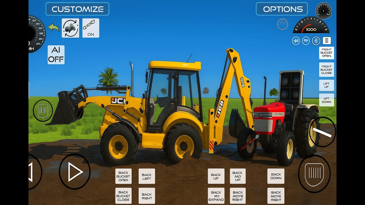 JCB Rescue the Tractor from Mud in Indian 3d Tractor Driving Game # ...