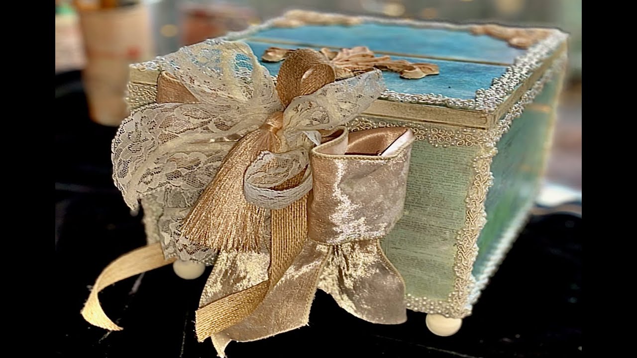 DIY Decoupage Box Romantic Ocean theme - YouTube