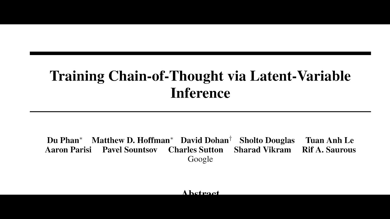 Training Chain-of-Thought via Latent-Variable Inference - YouTube