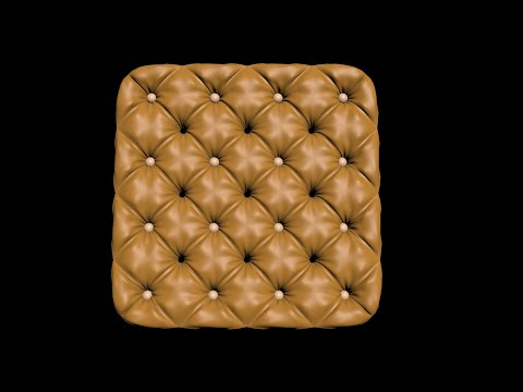 sofa chesterfield 3ds max polycloth+clothify pro - YouTube