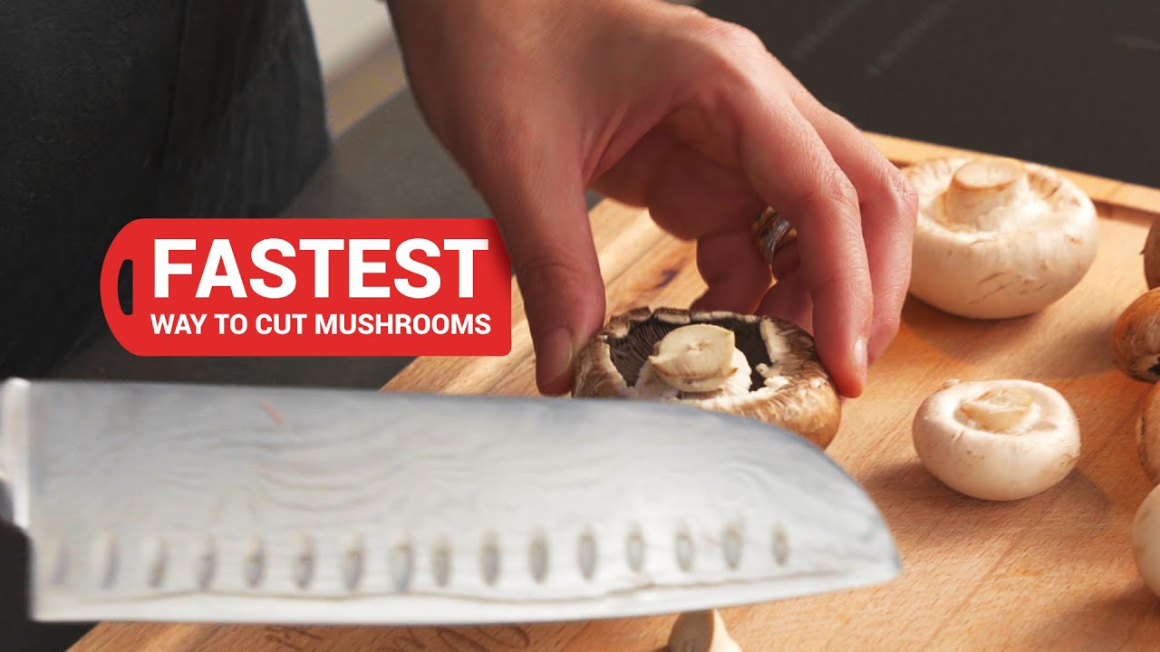 How to Cut Mushrooms by Hand | Cooking Tips with Olivia - YouTube