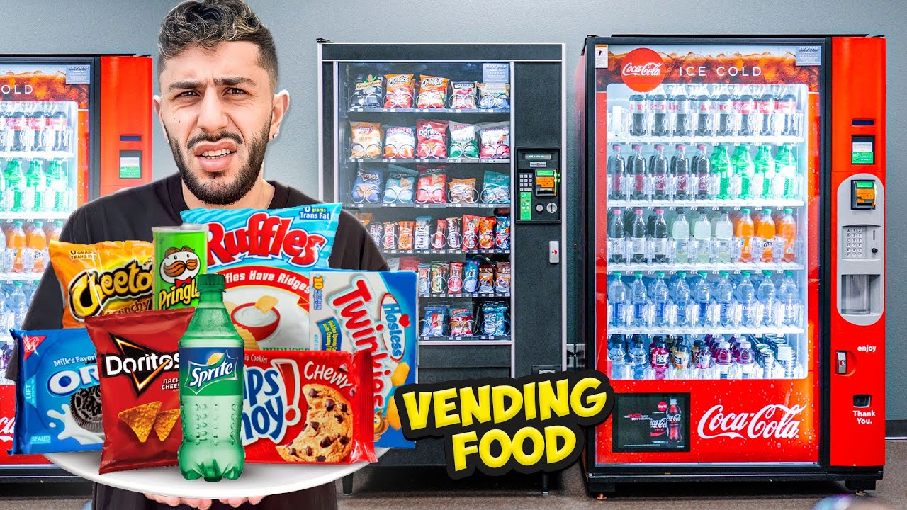 Eating Only VENDING MACHINE FOOD for 24 Hours!! - YouTube