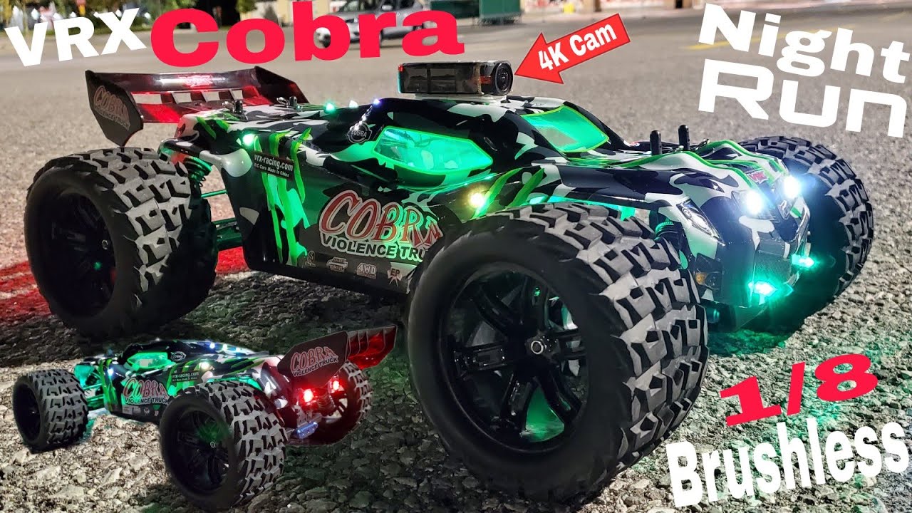 VRX Racing Cobra Night Run!! Brushless 1:8 (LED Light Mod) - YouTube
