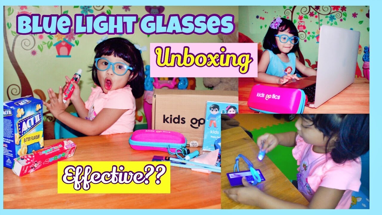 Blue Light Glasses For Kids | Unboxing by a Toddler | Kids Optics - YouTube