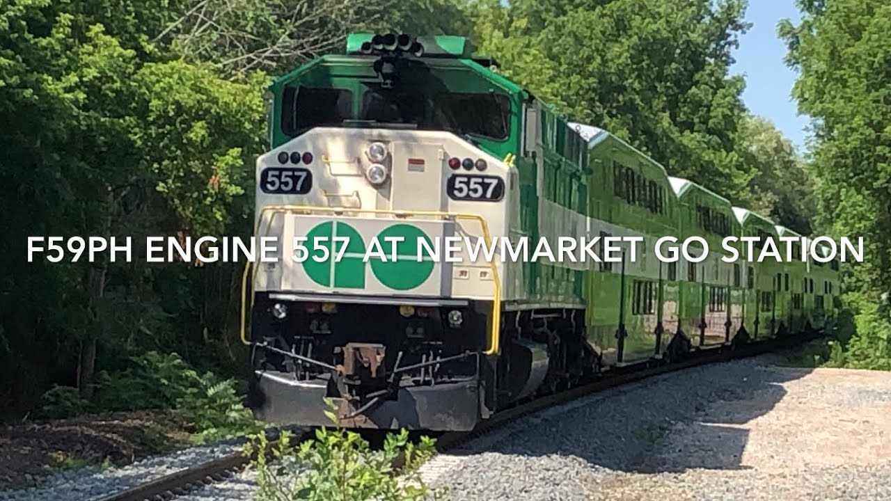 See the Rare F59PH Go Train Engine 557 at Newmarket Go Station - YouTube