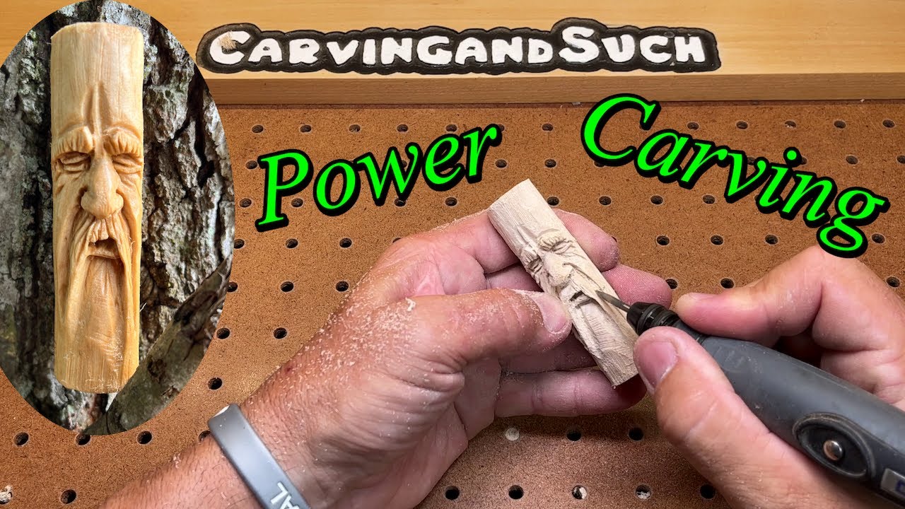 How to power carve -dowel wood spirit with Dremel 3000-Kutzall - YouTube