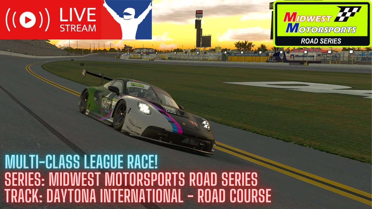 Multi-class race at Daytona Road Course! iRacing Midwest Motorsports ...