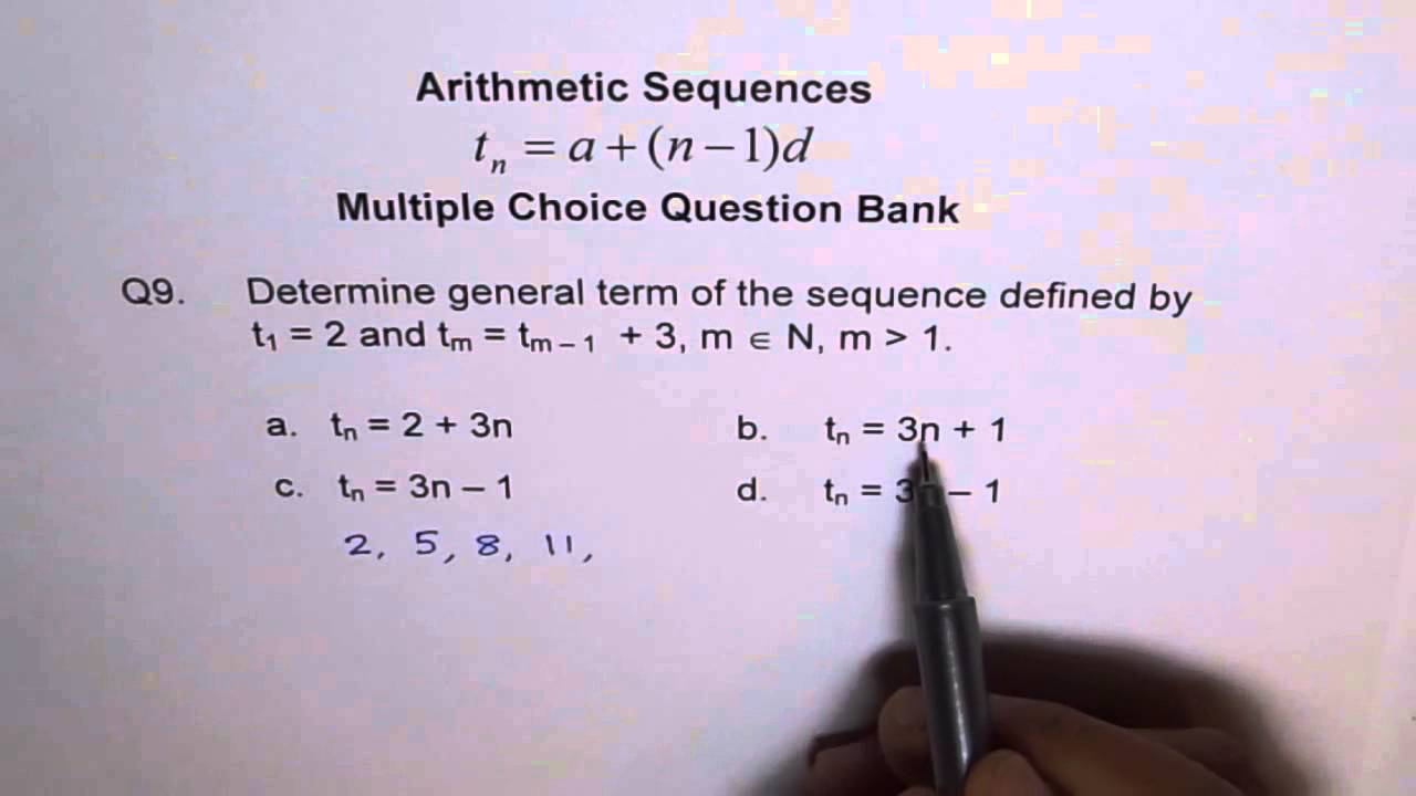 General Term of Given Arithmetic Sequence Q9 - YouTube