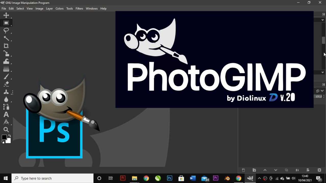 Cara mengubah GIMP menjadi Photoshop di WIndows 10 - PhotoGIMP - YouTube