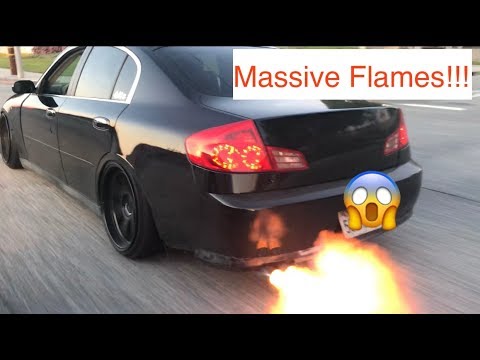 Making My G35 Sedan Shoot Flames!! | Custom Exhaust - YouTube