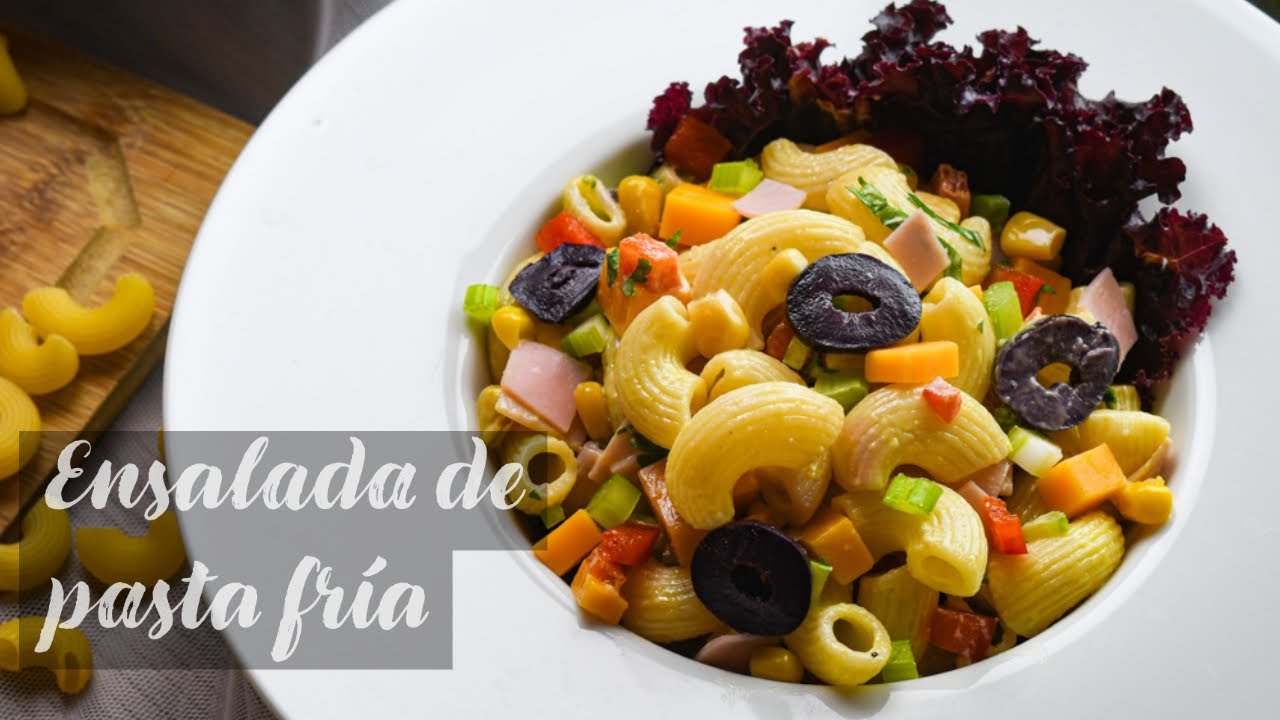 Ensalada de Pasta fría con jamón y queso cheddar | Ensalada de coditos ...
