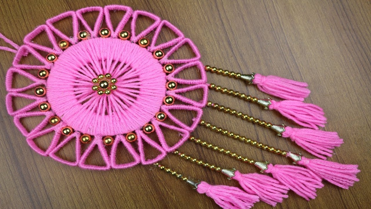 DIY Woolen Craft idea - How To Make Beautiful Door/Wall Hanging || Best ...