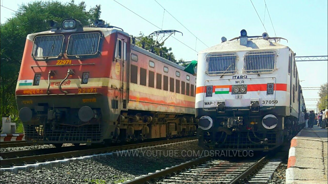 SUPER OVERTAKE !! ITARSI WAP4 OV ITARSI WAP7,Valsad puri sf overtake ...