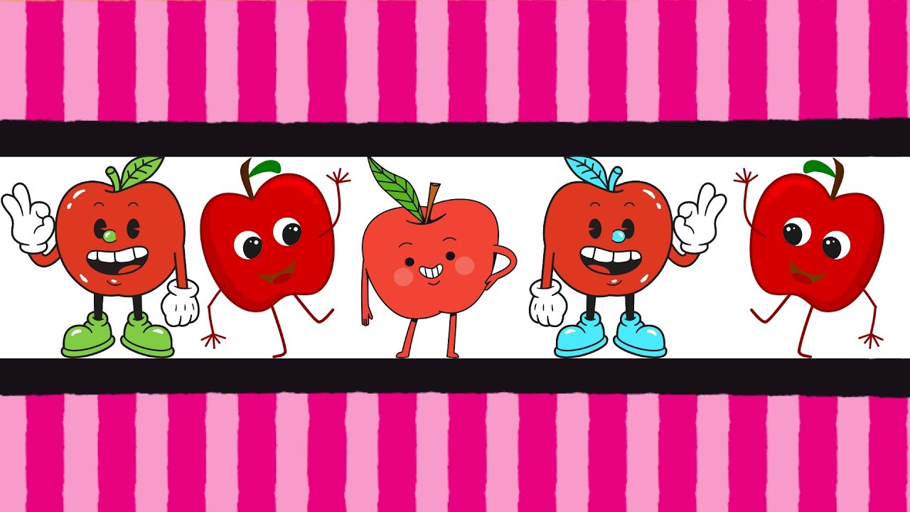 Five Red Apples jumping on the bed | Cocomelon Songs and Nursery Rhymes ...