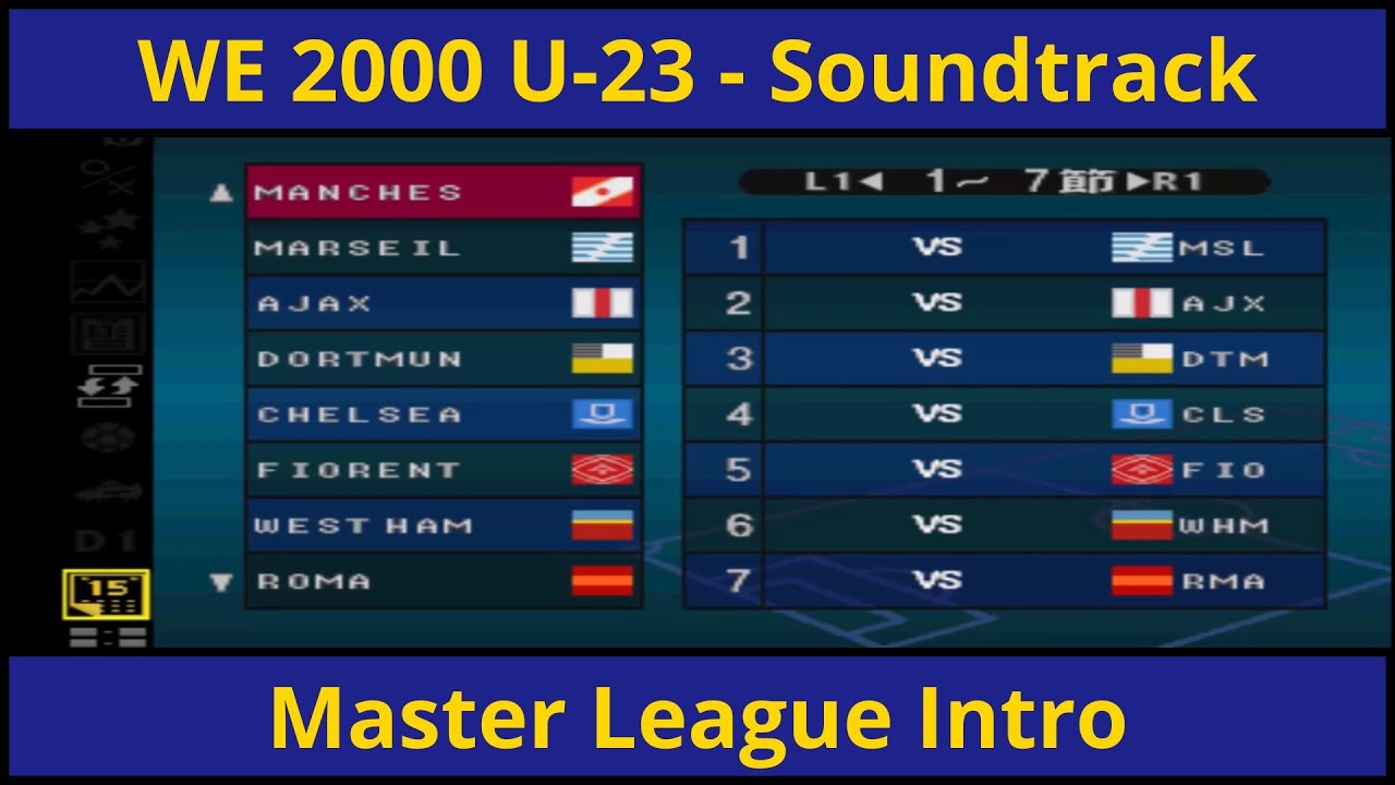Winning Eleven 2000 U-23 - Soundtrack - Master League Intro - PS1 - YouTube