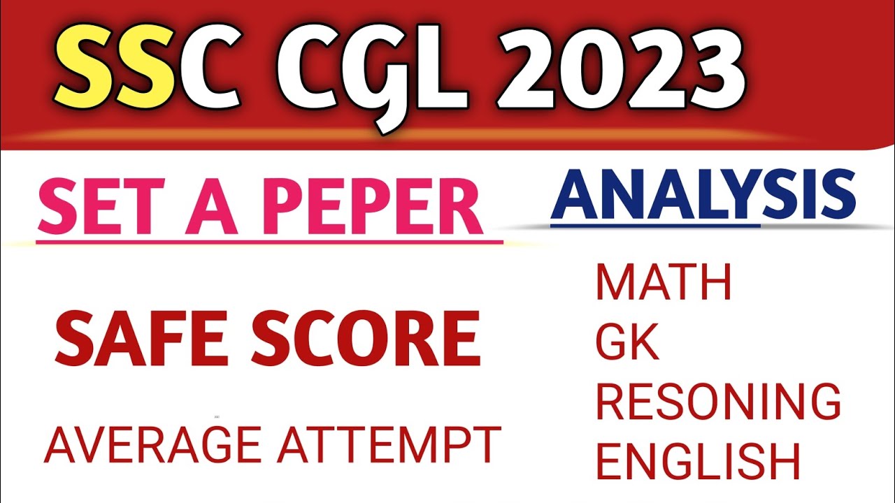 SSC CGL TIER 1 SET A PEPAR ANALYSIA|| SSC CGL TIER 1 EXPECTED CUT OFF ...