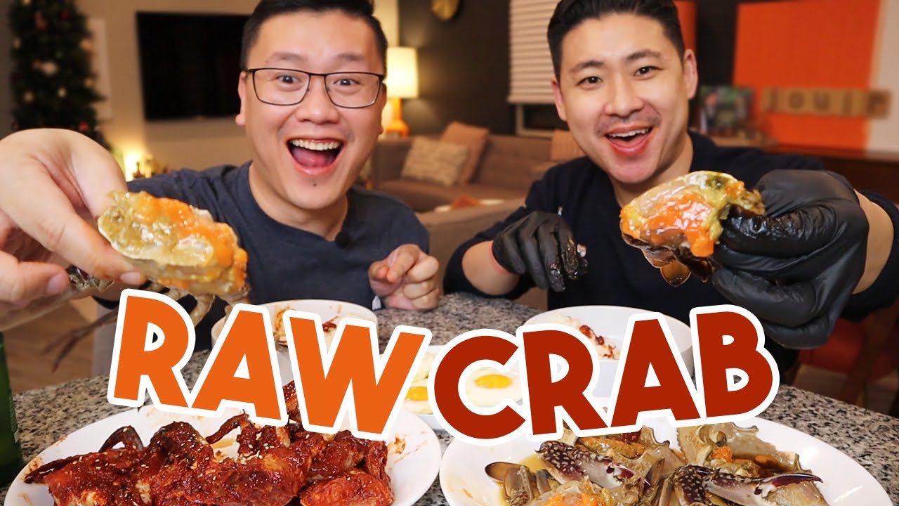 We ordered the BEST raw marinated crab from Korea - MUKBANG - YouTube