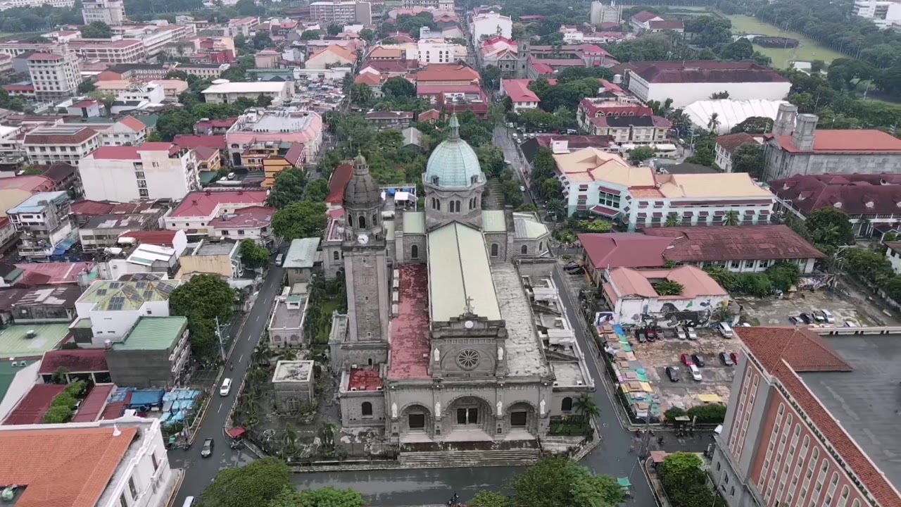 Manila Cathedral View 2160p Drone - YouTube