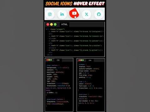 Social Media Hover Effect | HTML & CSS Comment For Source #css #cssfilters #cssanimation #html ...