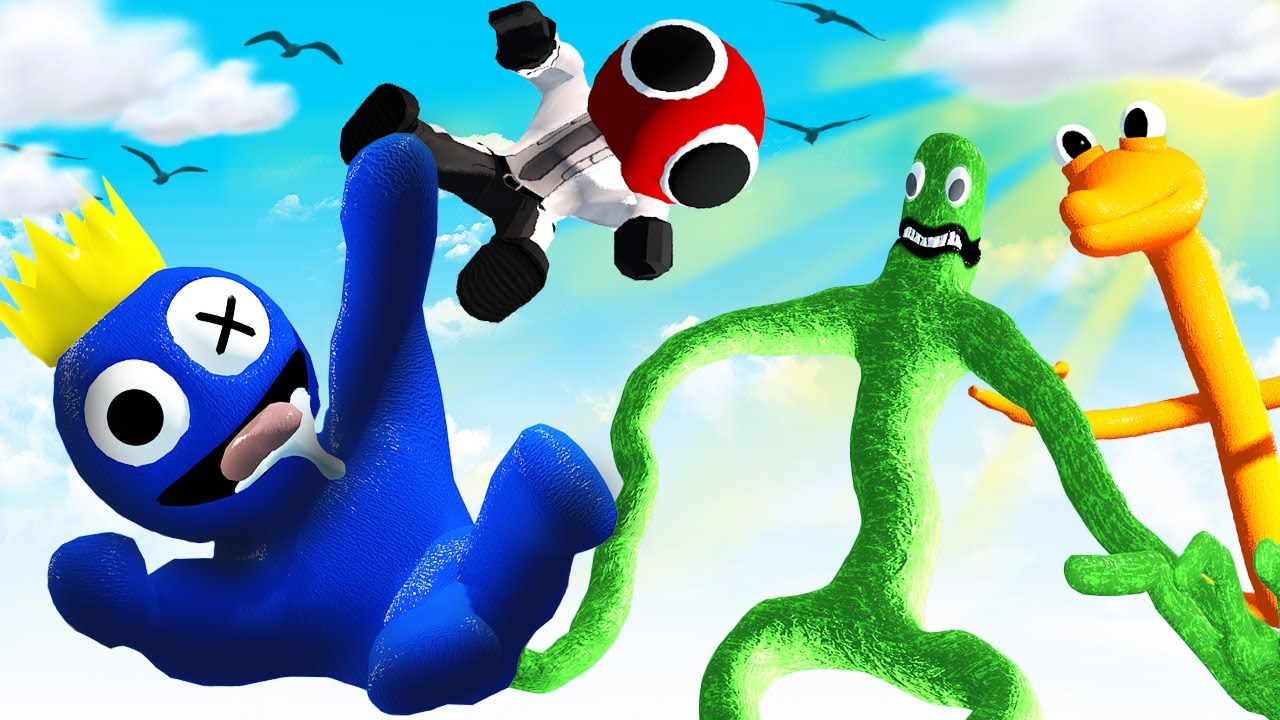 GMOD • Rainbow Friends Legendary Ragdolls • Part 2 [Jumps, Slides ...