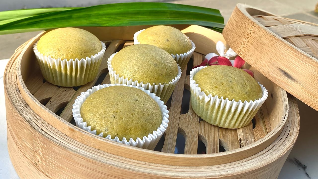 Mini Pandan Flavour Cake Without Yeast (Steam Method) - YouTube