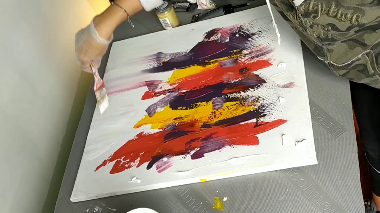 Making abstract painting - YouTube