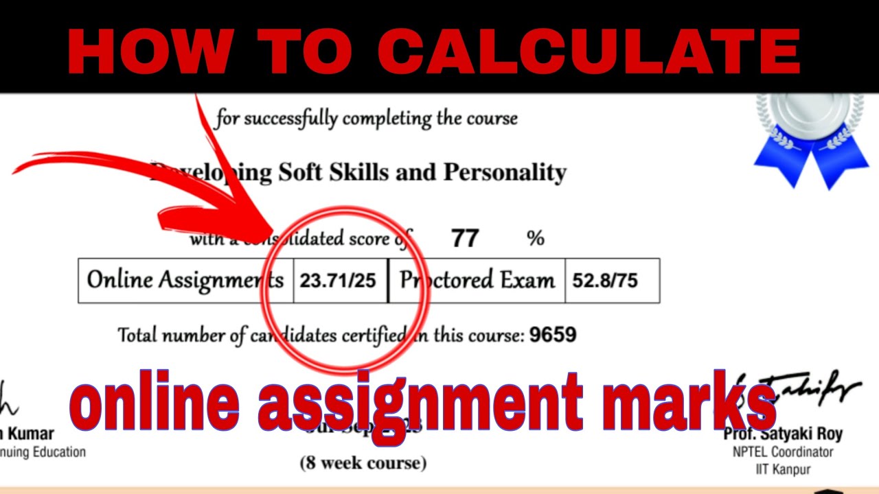 How to calculate online assignments marks NPTEL l NPTEL EXAM 2023 l ...