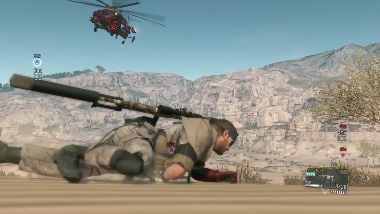 MGSV - .50 cal Sniper vs. helicopter - YouTube