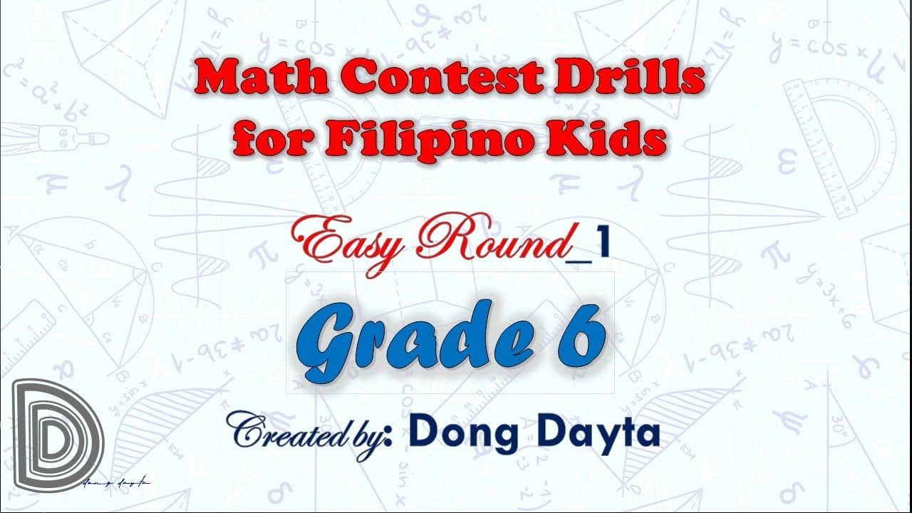 Math Contest Drill for Filipino Kids Easy Round Grade 6 Set 1 - YouTube