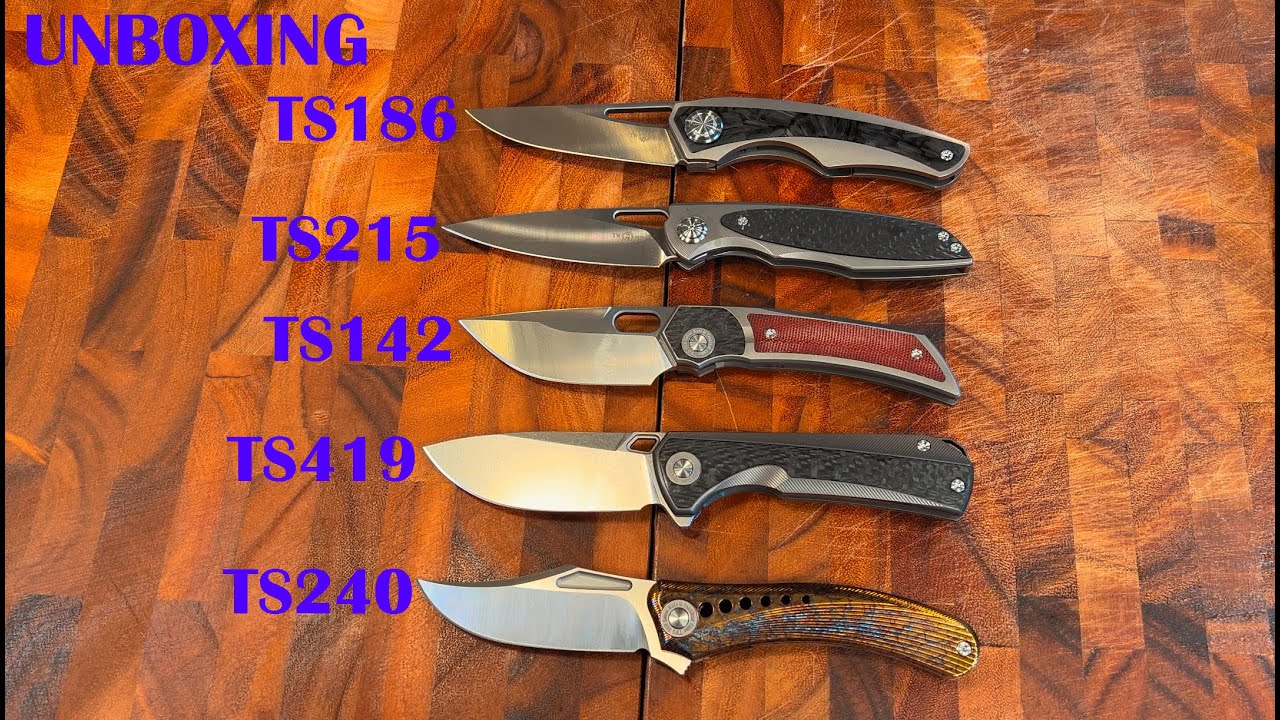 Twosun Unboxing. 5 Knives! TS142 TS186 TS215 TS240 TS419 & Fade Dye G10 ...