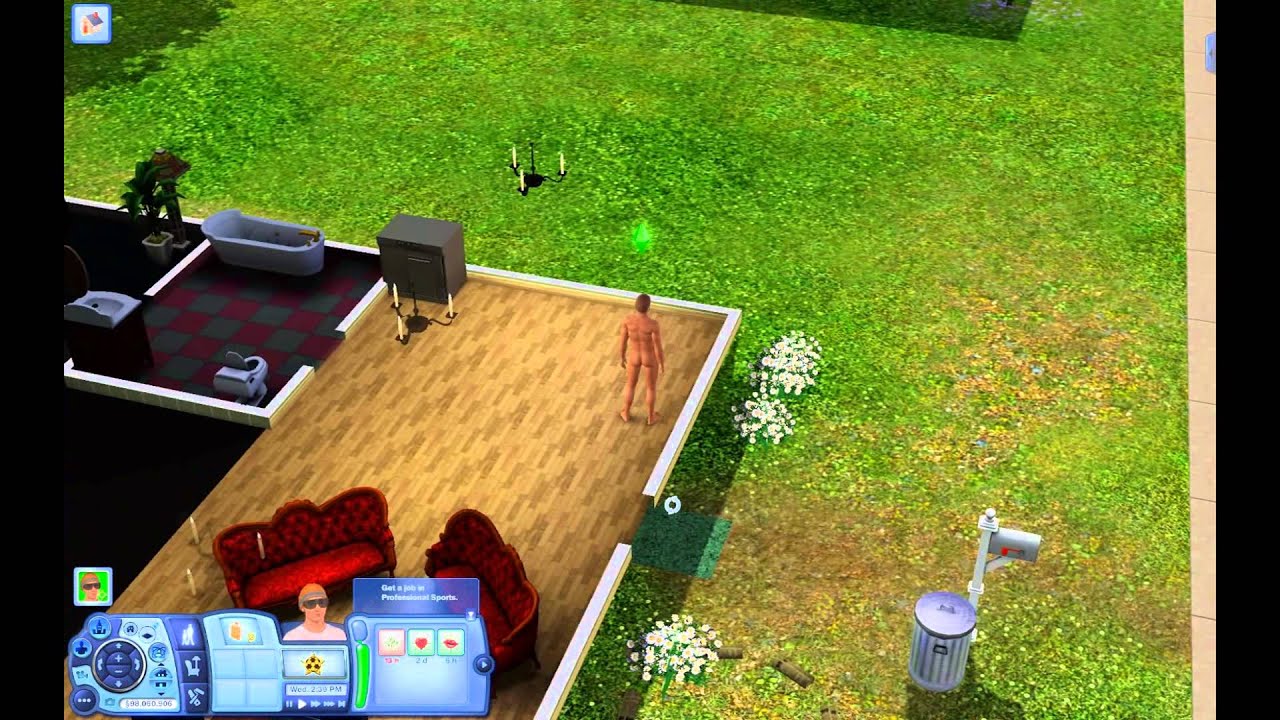 SIMS 3 - Naked Sim glitch WTF... - YouTube