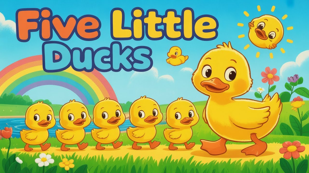 Five Little Ducks | Kids Song with Lyrics On Screen (Learn 1–5) - YouTube