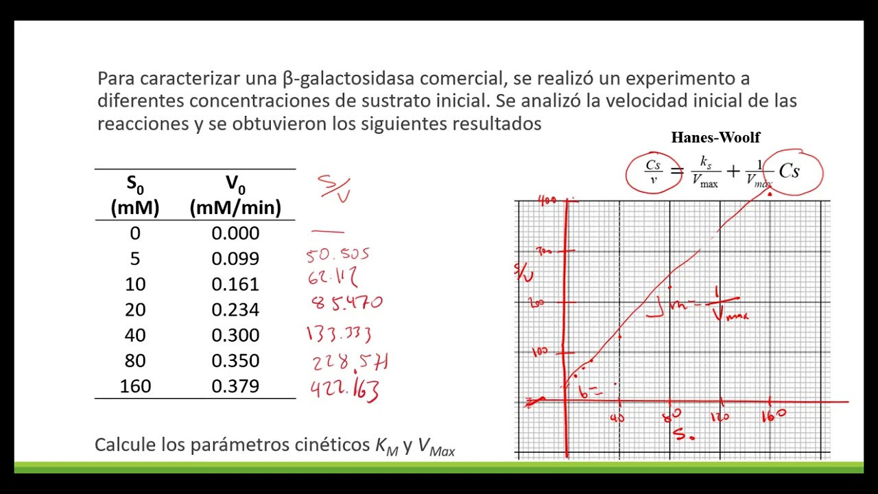 Cinética enzimática Método de Hanes Woolf - YouTube