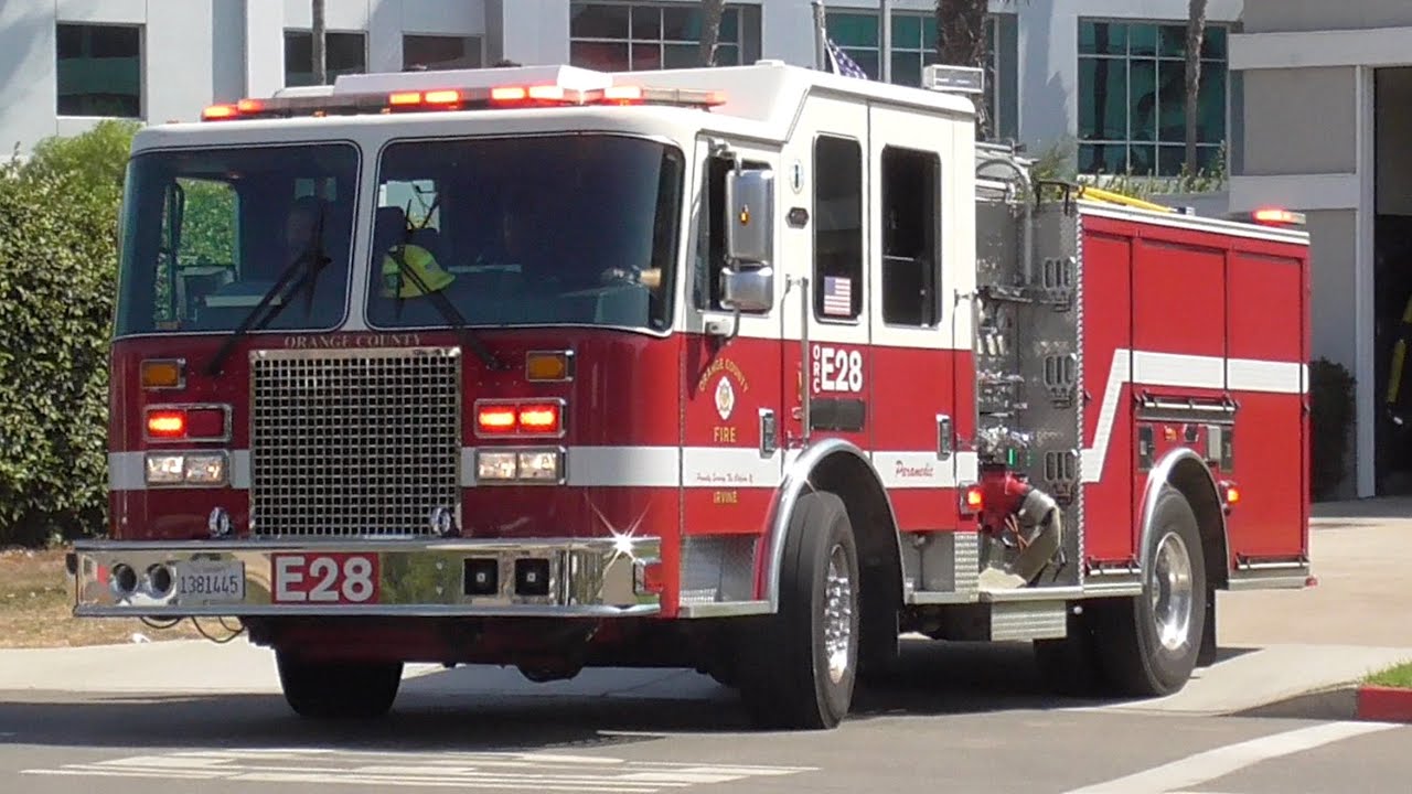 OCFA Engine 28 Responding - YouTube