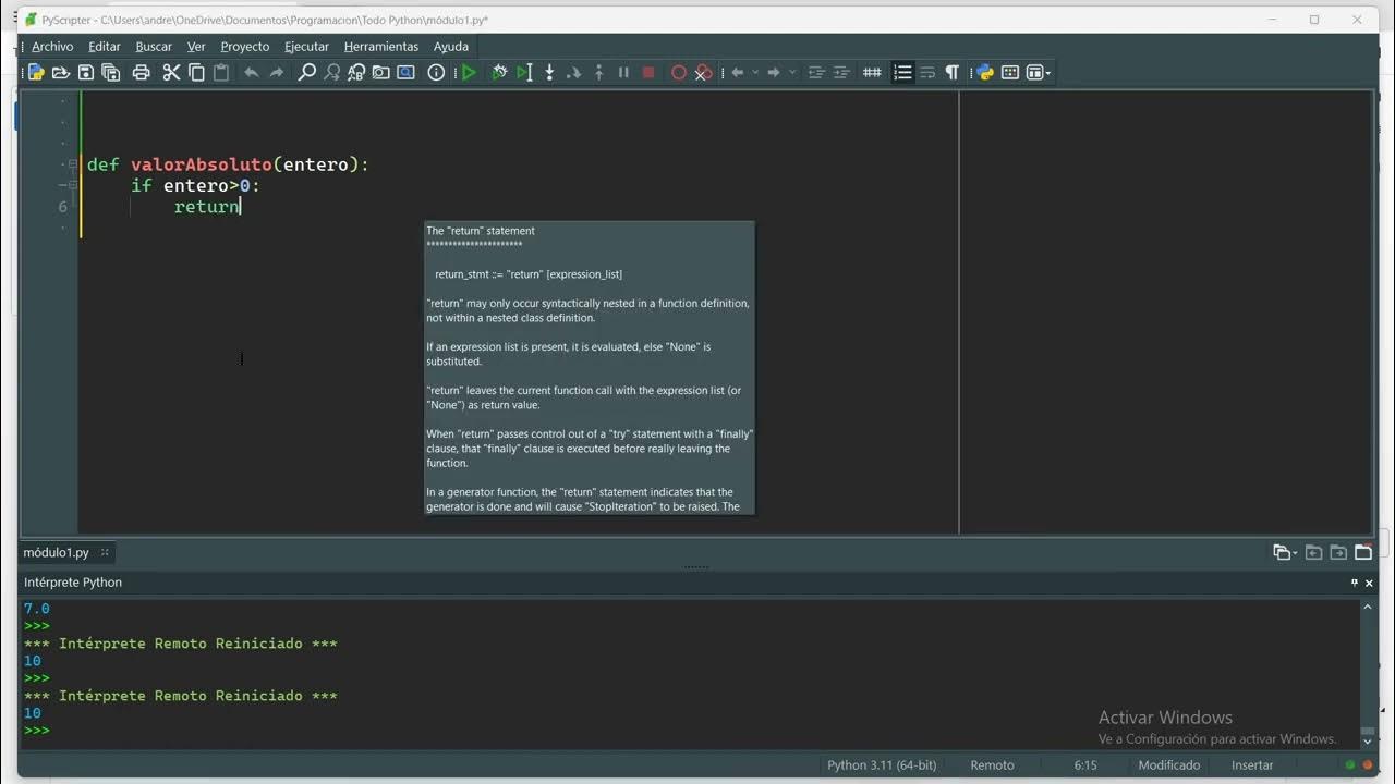 Funcion Valor absoluto de un numero en Python - YouTube