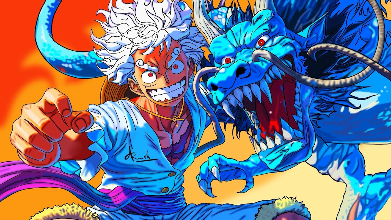 Monkey D Luffy (gear 5)&Seiryu |Digital Drawing |one piece anime|time ...