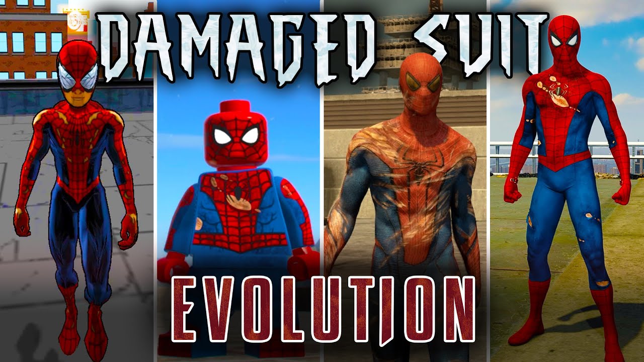 Evolution of Battle Damaged Suit in Spider-Man Games (2000 - 2023 ...