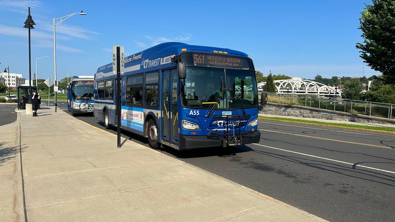 Ride on CTtransit #55 (A55) on route 561 - YouTube