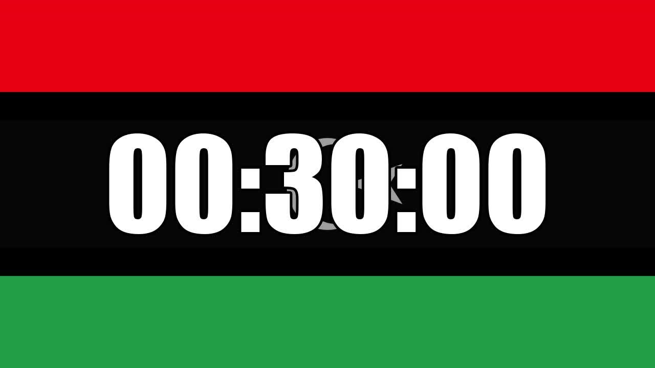 30 Minutes Countdown Timer Curated on Libyan Arab Jamahiriya Flag Ultra ...