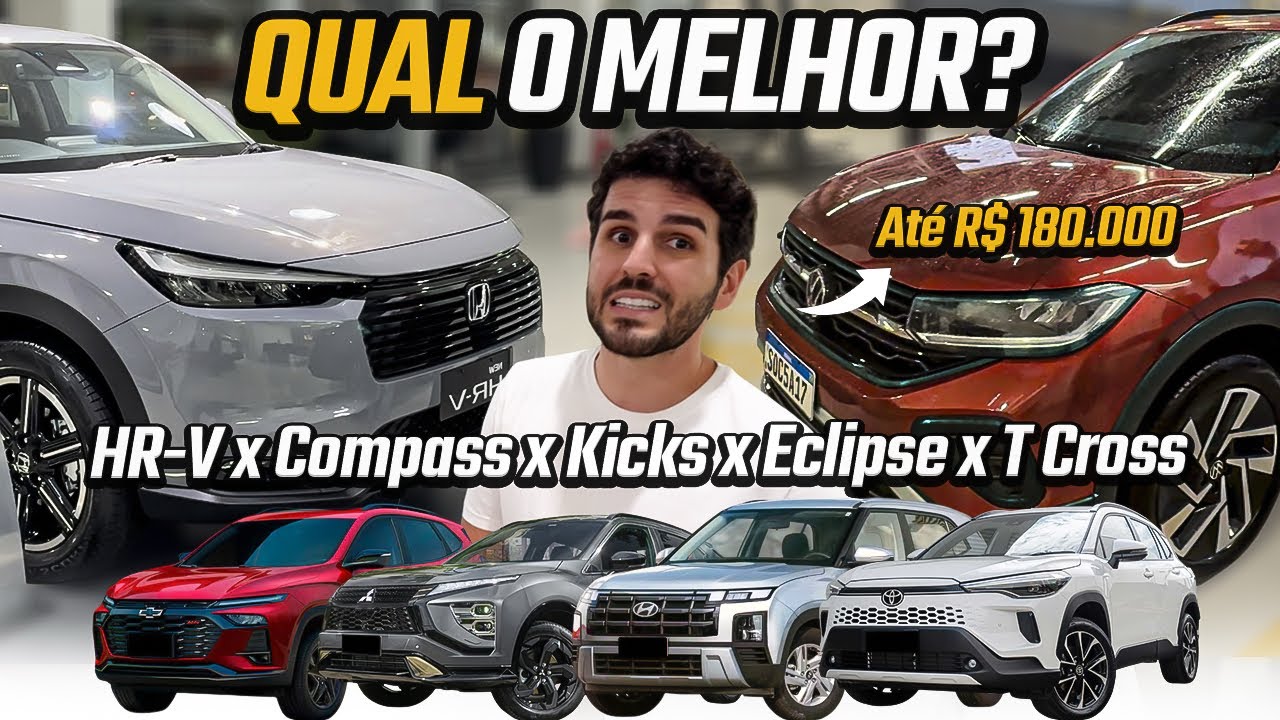 VISITEI 5 lojas em busca do MELHOR SUV até R$180.000 ! HR-V, Compass, Kicks, Eclipse e T Cross ...