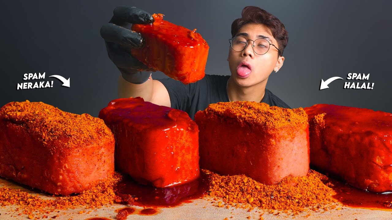 PR4NK LAMBUNG!! MUKBANG SPAM BALOK AYAM & SAPI SAUS NER4KA!! PERUT ...