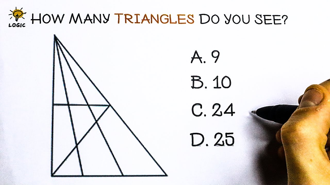 Сan You Count All The Triangles? A Great Brain Test! - YouTube
