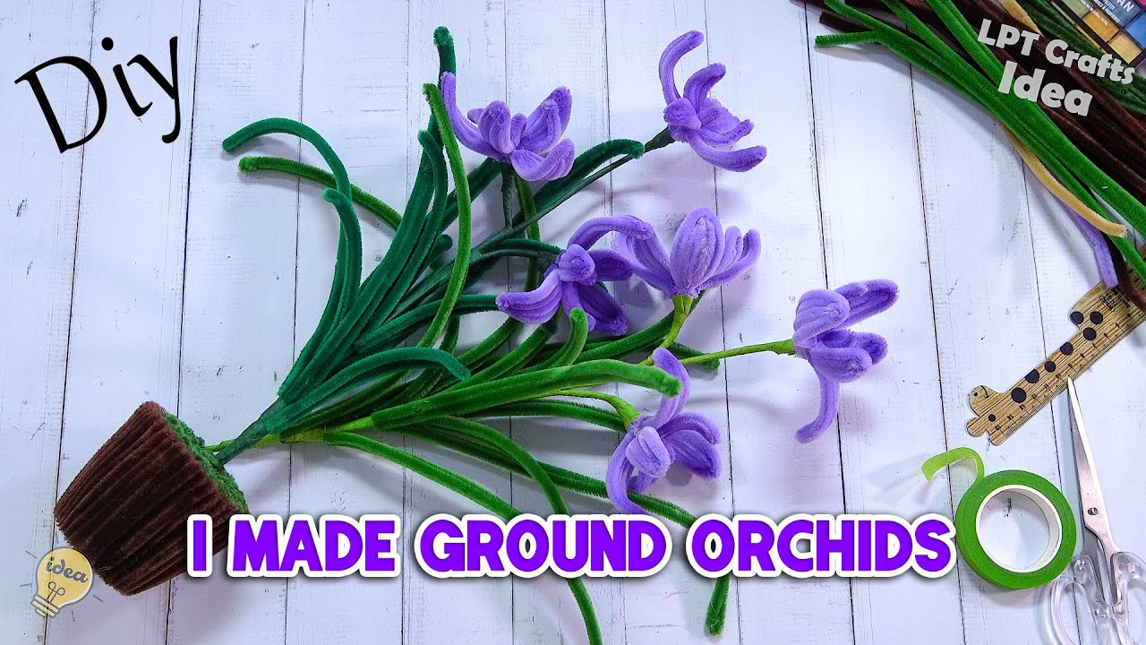 How I made Ground Orchids from pipe cleaner very easy | Easy tutorial ...