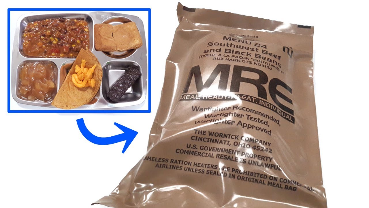 US MRE Southwest Beef and Black Beans | MRE review #02 - YouTube