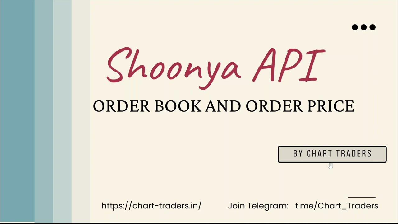 Shoonya API : Order Book and Order Place - YouTube