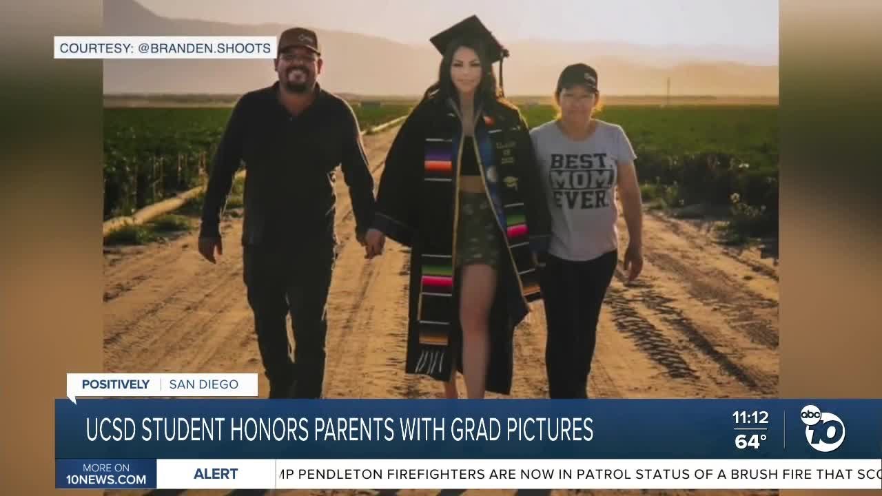 UCSD student honors parents with graduation pictures - YouTube