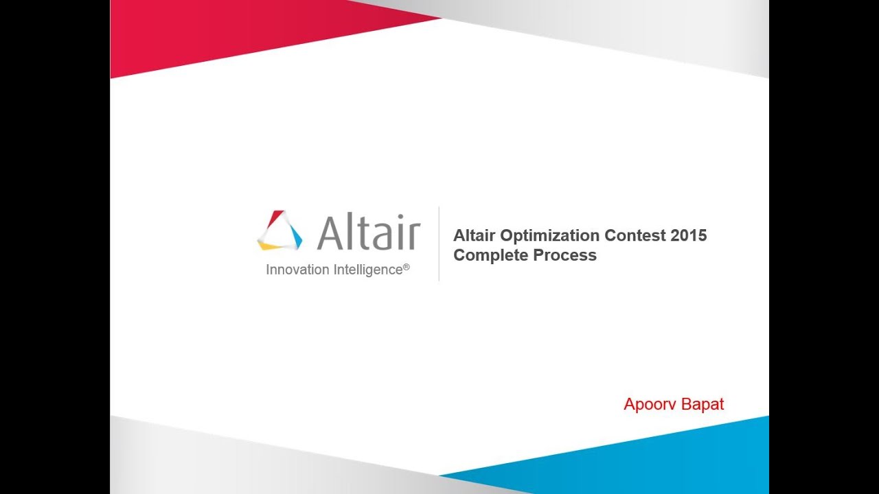 Altair Optimization Contest 2015 - Complete Process - YouTube