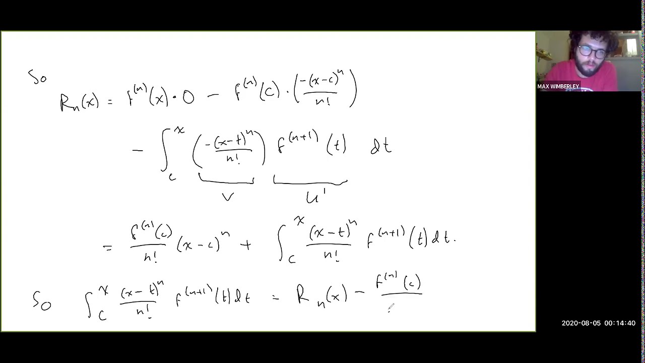 Lecture 23.5 - An Integral Form of Taylor's Theorem - YouTube