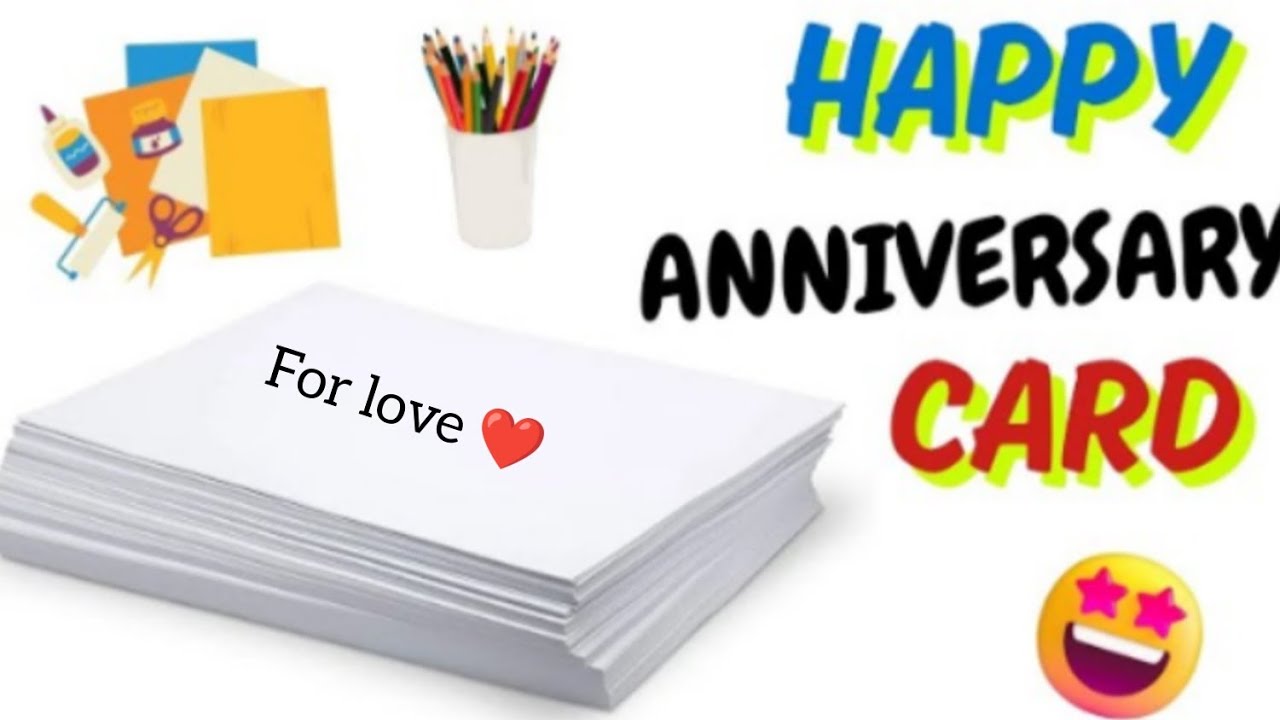 Easy & Beautiful white paper Anniversary Card making|DIY Happy ...